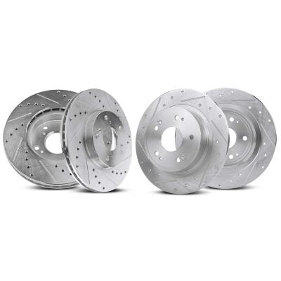 China Front & Rear Drilled Brake Rotors for Honda Accord 2005-2017 L4 2.4L Civic 2015 for sale