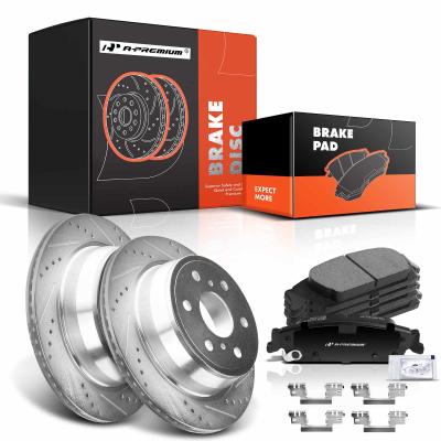 China Rear Drilled Rotors & Ceramic Brake Pads for Chevy Silverado 1500 GMC Sierra 1500 for sale