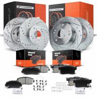 China Front & Rear Drilled Rotors & Ceramic Brake Pads for Honda Accord 2003-2007 for sale