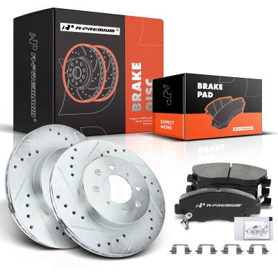 China Front Drilled Rotors & Ceramic Brake Pads for Honda Civic 96-05 Insight Acura EL for sale