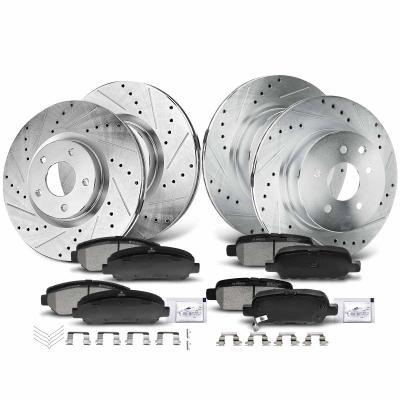 China Front & Rear Drilled Rotors & Ceramic Brake Pads for Nissan Maxima 3.5L for sale