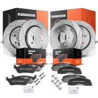 China Front & Rear Drilled Rotors & Ceramic Brake Pads for Ford F-150 2012-2020 6-Lug for sale