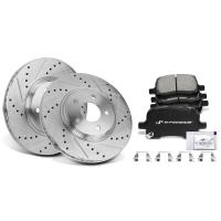 China Front Drilled Rotors & Ceramic Brake Pads for Chevrolet Malibu 2004-2012 296mm for sale