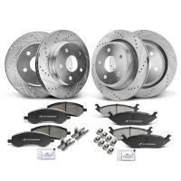 China Front & Rear Drilled Rotors & Ceramic Brake Pads for Dodge Ram 1500 Chrysler for sale