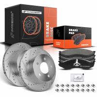 China Front Drilled Rotors & Ceramic Brake Pads for Jeep Wrangler TJ 1999-2006 for sale