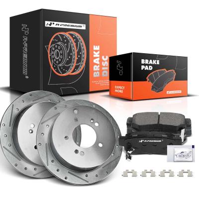 China Rear Drilled Rotors & Ceramic Brake Pads for Hyundai Santa Fe 01-06 Tucson Kia for sale