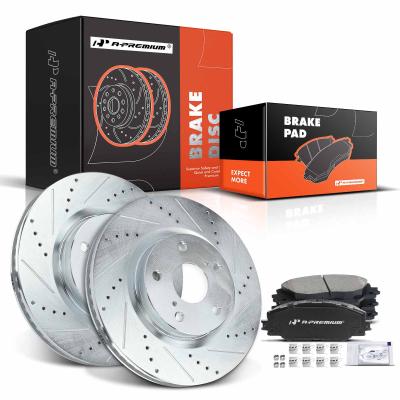 China Front Drilled Rotors & Ceramic Brake Pads for Toyota RAV4 Matrix Pontiac Vibe for sale