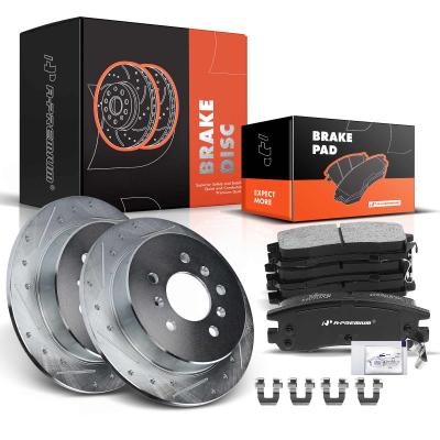 China Rear Drilled Rotors & Ceramic Brake Pads for Chevy Impala 06-10 Buick LaCrosse for sale