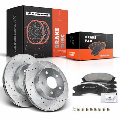 China Front Drilled Rotors & Ceramic Brake Pads for Jeep Grand Cherokee 1999-2004 for sale