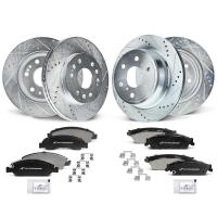 China Front & Rear Drilled Rotors & Ceramic Brake Pads for Chevrolet Cadillac for sale