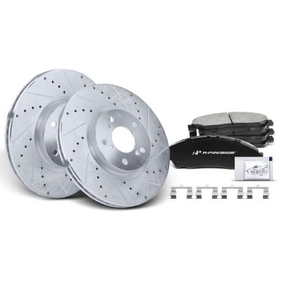 China Front Drilled Rotors & Ceramic Brake Pads for Honda Pilot 09-15 Acura MDX RLX for sale