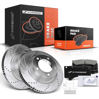 China Front Drilled Rotors & Ceramic Brake Pads for Toyota Land Cruiser Tundra Lexus for sale