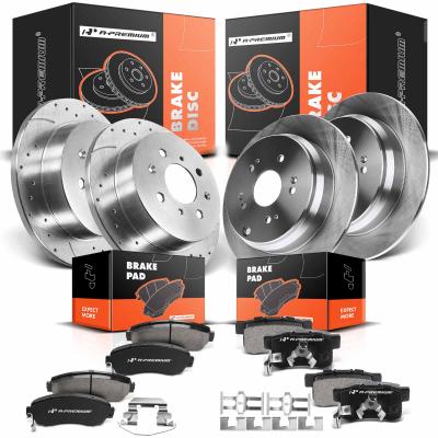 China Front & Rear Drilled Rotors & Ceramic Brake Pads for Acura RDX Honda CR-V for sale