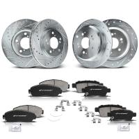 China Front & Rear Drilled Rotors & Ceramic Brake Pads for Honda Odyssey 05-10 3.5L for sale