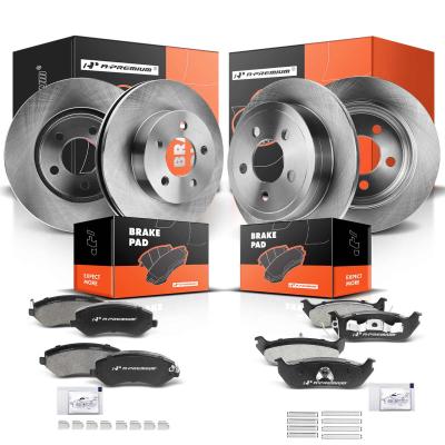 China Front & Rear Disc Brake Rotors & Ceramic Brake Pads for Jeep Liberty 2002-2007 for sale