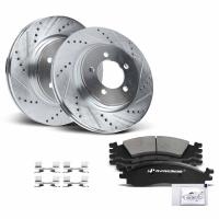 China Front Drilled Rotors & Ceramic Brake Pads for Ford Explorer 2006-2010 Mercury for sale