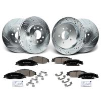 China Front & Rear Drilled Rotors & Ceramic Brake Pads for Cadillac CTS 2003-2007 for sale