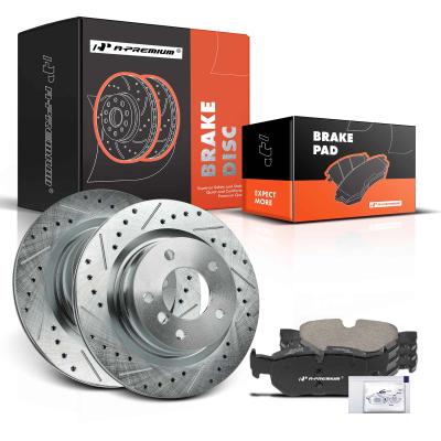 China Rear Drilled Rotors & Ceramic Brake Pads for BMW 323i 2006-2011 328i for sale