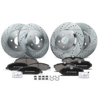 China Front & Rear Drilled Rotors & Ceramic Brake Pads for Ford Mustang 2005-2010 for sale