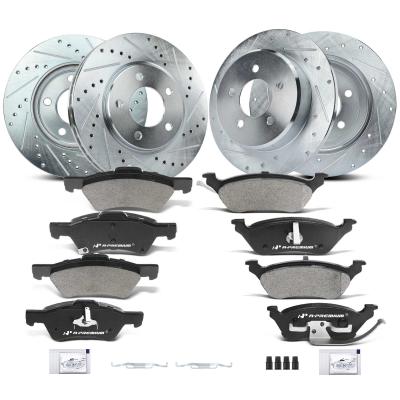 China Front & Rear Drilled Rotors & Ceramic Brake Pads for Chrysler Town & Country for sale