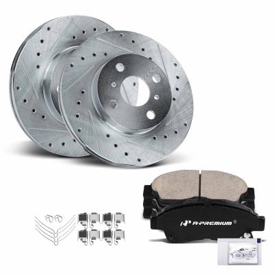 China Front Drilled Rotors & Ceramic Brake Pads for Toyota Corolla 1993-1997 Geo Prizm for sale