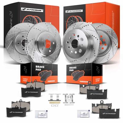 China Front & Rear Drilled Rotors & Ceramic Brake Pads for Lexus LS430 2001-2006 for sale
