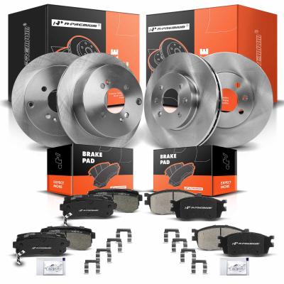 China Front & Rear Disc Brake Rotors & Ceramic Brake Pads for Hyundai Accent Kia Rio for sale
