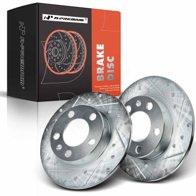 China Rear Drilled Brake Rotors for Volkswagen Golf 1999-2006 Jetta Beetle Audi TT for sale