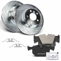 China Rear Drilled Rotors & Ceramic Brake Pads for BMW X5 2000-2006 3.0L 4.4L for sale