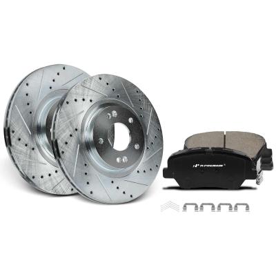 China Front Drilled Rotors & Ceramic Brake Pads for Hyundai Sorento Santa Fe Sport for sale