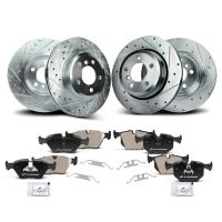 China Front & Rear Drilled Rotors & Ceramic Brake Pads for BMW X3 E83 2004-2010 for sale