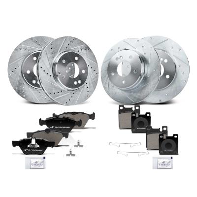 China Front & Rear Drilled Rotors & Ceramic Brake Pads for Mercedes-Benz E320 E300 for sale