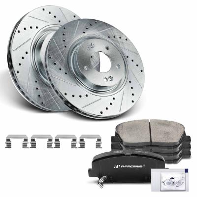 China Front Drilled Rotors & Ceramic Brake Pads for Kia Optima 2011-2015 L4 2.0L for sale