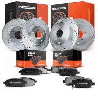 China Front & Rear Drilled Rotors & Ceramic Brake Pads for Nissan Quest 04-09 11-17 for sale