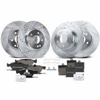 China Front & Rear Drilled Rotors & Ceramic Brake Pads for Mercedes-Benz E430 E320 for sale