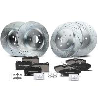 China Front & Rear Drilled Rotors & Ceramic Brake Pads for Ford Mustang 2011-2014 for sale