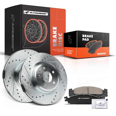 China Front Drilled Rotors & Ceramic Brake Pads for Ford Explorer Lincoln MKS for sale