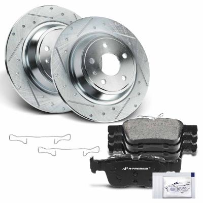China Rear Drilled Rotors & Ceramic Brake Pads for Ford Fusion 2013-2020 Lincoln MKZ for sale
