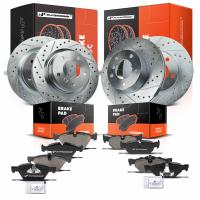 China Front & Rear Drilled Rotors & Ceramic Brake Pads for BMW E90 325i 2006 328i for sale