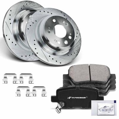 China Rear Drilled Rotors & Ceramic Brake Pads for Acura RL 2005-2012 V6 3.5L 3.7L for sale