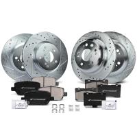 China Front & Rear Drilled Rotors & Ceramic Brake Pads for Acura RL 2005-2012 for sale