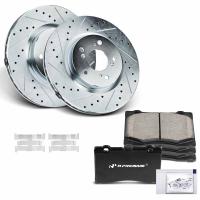 China Front Drilled Rotors & Ceramic Brake Pads for Acura RL 2005-2012 V6 3.5L 3.7L for sale