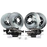 China Front & Rear Drilled Rotors & Ceramic Brake Pads for BMW E53 X5 2000-2006 for sale