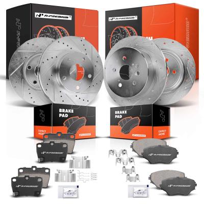 China Front & Rear Drilled Rotors & Ceramic Brake Pads for Toyota RAV4 2004-2005 for sale