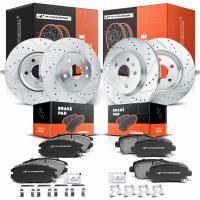 China Front & Rear Drilled Rotors & Ceramic Brake Pads for Chevy Impala Malibu Buick for sale