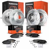 China Front & Rear Drilled Rotors & Ceramic Brake Pads for Nissan Altima 2014-2019 FWD for sale