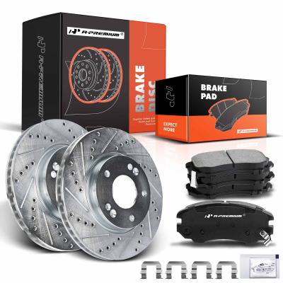 China Front Drilled Rotors & Ceramic Brake Pads for Kia Soul 2010-2011 for sale