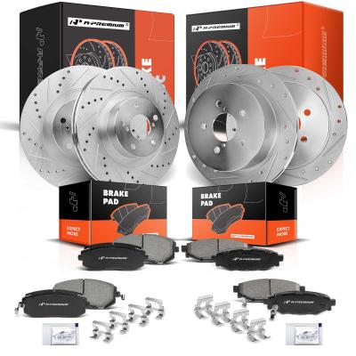 China Front & Rear Drilled Rotors & Ceramic Brake Pads for Subaru Legacy 06-09 Outback for sale