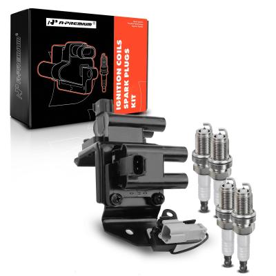 China 1x Black Ignition Coil & 4x IRIDIUM Spark Plug Kit for Hyundai Accent L4 1.5L for sale