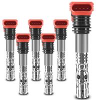 China 6x Ignition Coils with 4 Pins for Audi A4 A4 Quattro 02-05 A6 A6 Quattro 02-04 for sale